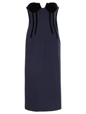 Sportmax Anemone Wool-blend Bustier Midi Dress - Blue