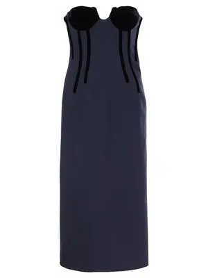 Sportmax Anemone Wool-blend Bustier Midi Dress - Blue