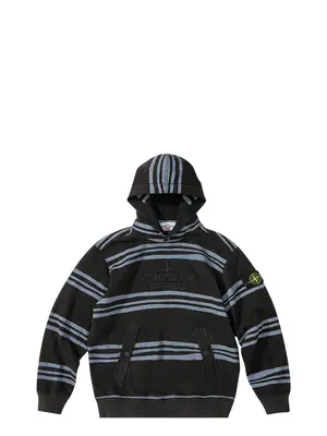 Supreme Supreme X Stone Island Warp Stripe Hooded Sweatshirt Black