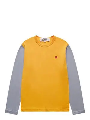 Play Comme Des Garcon Bi-colour T-shirt - Yellow