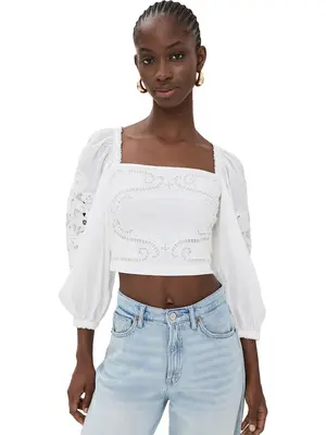 Farm Rio FARM Rio Lace Blouse White