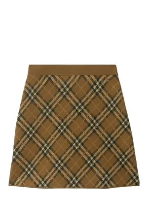 Burberry Check Wool Blend Mini Skirt Shrew