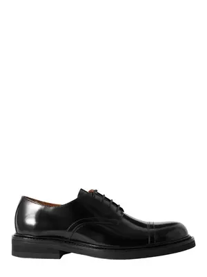 Mr P. Jacques Glossed-leather Derby Shoes - Black