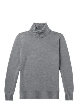 PIACENZA CASHMERE 1733 Slim-fit Wool Rollneck Sweater - Gray