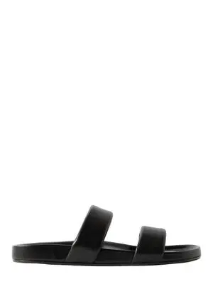 Saint Laurent Nichols Leather Slides - Black