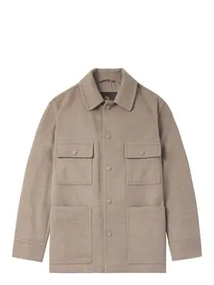 Loro Piana Darcy Pecora Nera® Wool-felt Overshirt - Neutrals