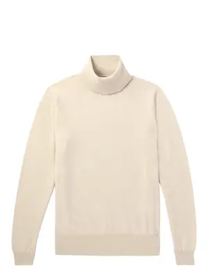 Loro Piana Slim-Fit Baby Cashmere Rollneck Sweater Neutrals