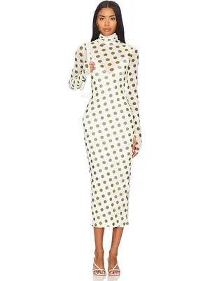 AFRM Shailene Midi Dress Birch Dot