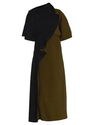 Bottega Veneta Draped Crepe Midi Dress - Olive