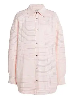 Bottega Veneta Striped Stretch-crepe Shirt - Light Pink
