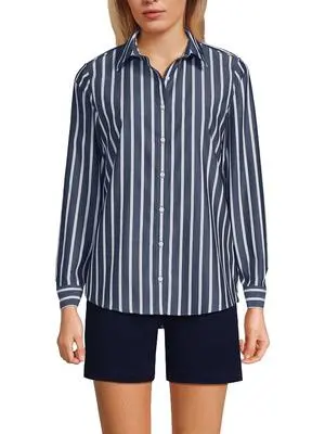 LANDS' END Lands' End No Iron Supima Cotton Long Sleeve Shirt