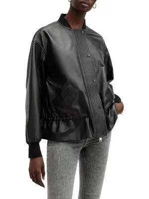 ALLSAINTS Sofi Leather Bomber Jacket - Black