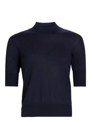 JIL SANDER Wool & Cashmere-blend Rib-knit Trim Sweater - Midnight