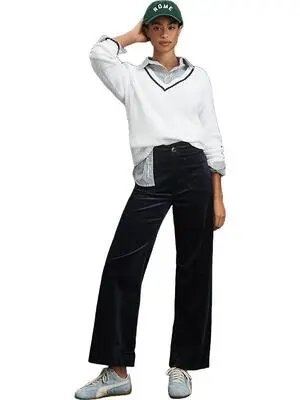 Maeve The Colette Corduroy Full-length Wide-leg Pants - Blueberry
