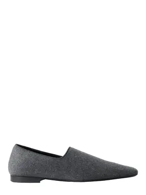 TOTEME The Piped Wool And Cashmere-blend Loafers - Gray