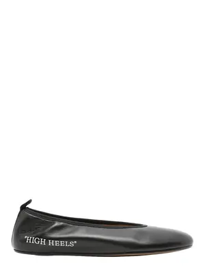 Off-White High Heel Ballerina Flats - Black