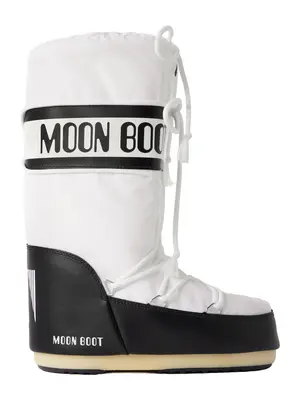 Moon Boot Icon Shell And Faux Leather Boots - White