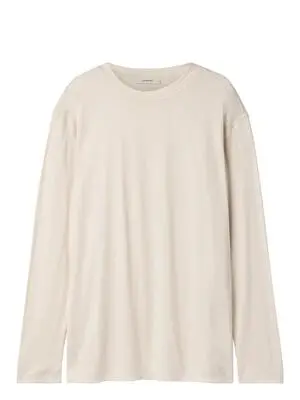 LEMAIRE Silk-jersey Long Sleeve T-shirt - Cream