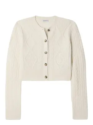 Burberry Cropped Cable-knit Cardigan - Ivory