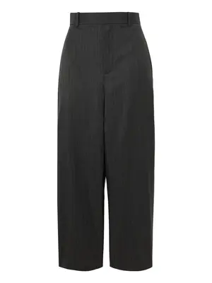 Loewe Pinstriped Wool Wide-leg Trousers - Gray