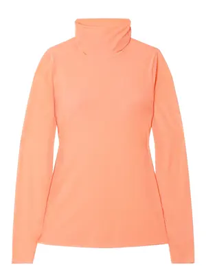 Dries Van Noten Mesh Turtleneck Top - Orange