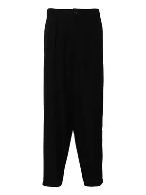 Yohji Yamamoto Wool Tapered Trousers - Black