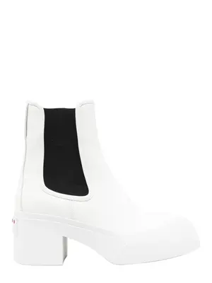 Marni 70mm Leather Chelsea Boots - White