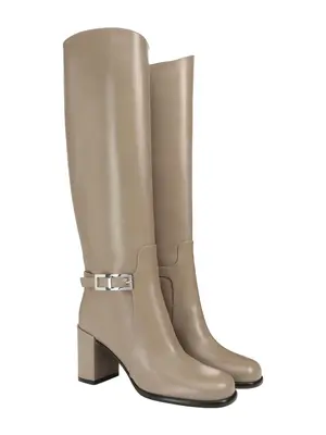 SERGIO ROSSI 80mm Sr Nora Leather Boots - Neutrals