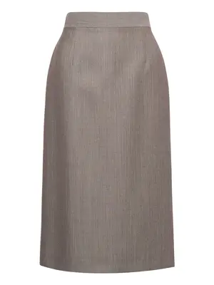 Alberta Ferretti Rear-slit Midi Skirt - Grey