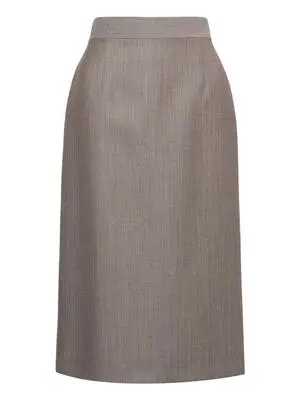 Alberta Ferretti Rear-slit Midi Skirt - Grey