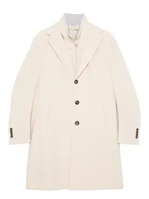 Eleventy Single-breasted Wool Coat - Neutrals