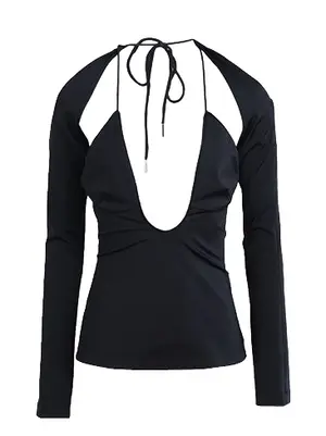 Attico Long Sleeve Top Black