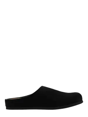 COMMON PROJECTS Embossed-logo Leather Slippers - Black
