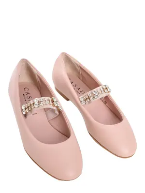 Casadei Crystal-embellished Ballerina Shoes - Pink