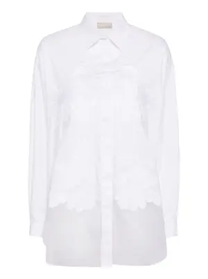 Elie Saab Embroidered Cotton Shirt - White