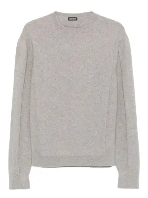 Zegna Panelled-design Sweater - Grey