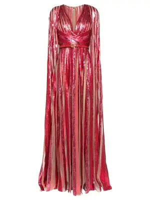 Elie Saab Embroidered Tulle Gown - Red