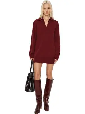 REFORMATION Maeve Cashmere Polo Dress - Red