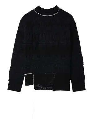 Y’s Contrast-stitching Jumper - Black
