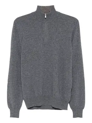 BARBA NAPOLI Lupo Zip Sweater - Grey