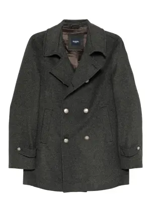 BARBA NAPOLI Felted Pea Coat - Grey