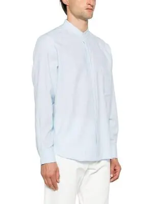 Zegna Band-collar Shirt - Blue