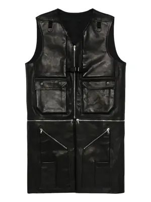 Rick Owens Utility Leather Vest - Black