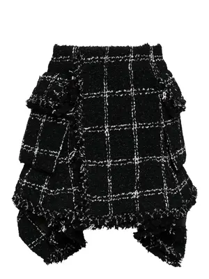 Sacai Asymmetric Tweed Skirt - Black