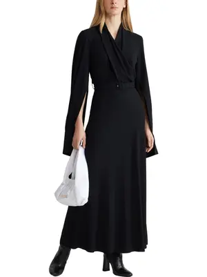 Patou Wrap-bodice Maxi Dress - Black
