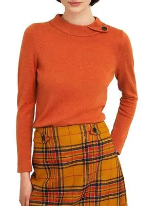 HOBBS LONDON Talia Roll Neck Sweater - Topaz Orange