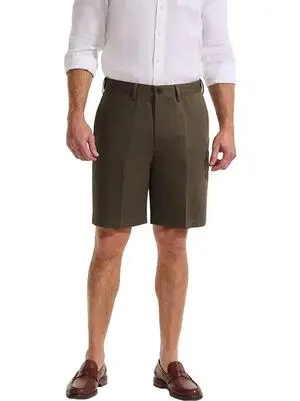 LANDS' END Comfort Waist 9" No Iron Chino Shorts - Cinder Brown