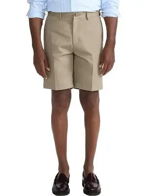 LANDS' END Comfort Waist 9" No Iron Chino Shorts - Khaki