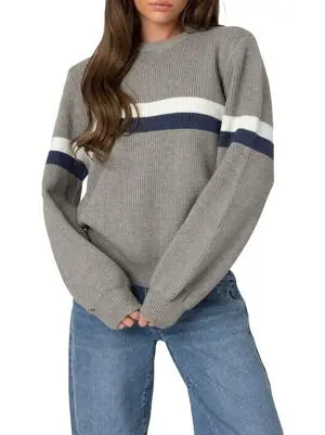 EDIKTED Stripe Oversized Sweater - Gray-melange