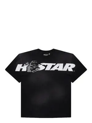 HELLSTAR Cartoon Logo Glitter Logo T-shirt - Black